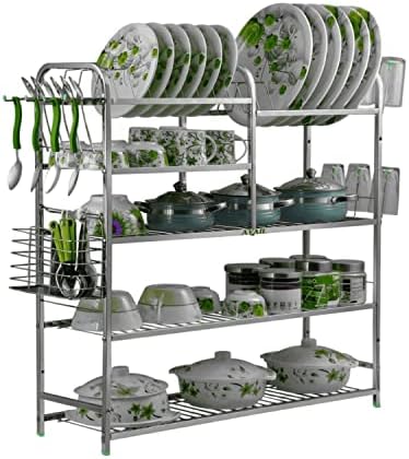 AVAIL Stainless Steel 5 Layer Wall Mount Kitchen Racks | Dish Rack with ...