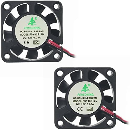 2PCS Brushless Silent Compute Fan 40x40x10mm DC 12V PC Case Cooling ...