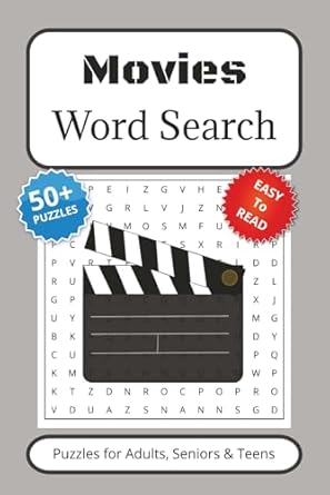 Movies Word Search Puzzle Book: Word Searches with Easy to Read Print ...