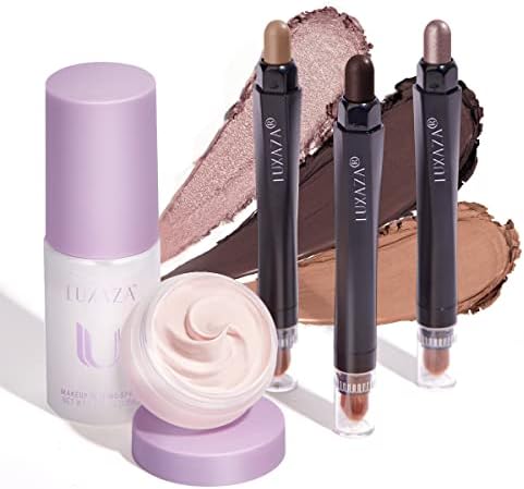 Amazon.com : LUXAZA 3Pcs Eyeshadow Stick, Matte And Shimmer Eye shadow ...