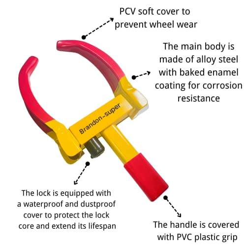 Snapklik.com : Brandon-Super Universal Heavy Duty Wheel Clamp Lock ...