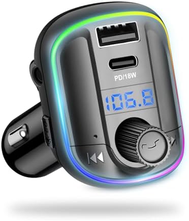 Nulaxy Bluetooth FM Transmitter for Car, Upgraded QC3.0 & 5V 1A Dual ...