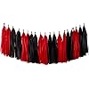 Amazon.com: Black and Red Tassel Garland Tissue Paper Tassel Banner ...