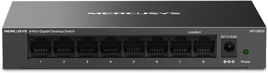 MERCUSYS MS105G 5-Port Gigabit Netzwerk Switch bis 2000 MBit/s, RJ-45 ...