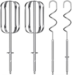 Amazon.com: Hand Mixer Accessories, 4 Pack 304 Stainless Steel Beaters ...