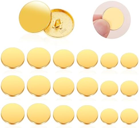 Amazon.com: 18 Pcs Metal Flat Button for Blazers Gold Sewing Buttons 3 ...