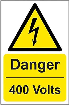 ‘Danger 400 Volts’ Sign, Rigid 1mm PVC Board (200mm x 300mm) – BigaMart