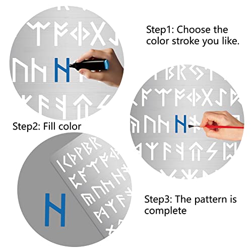 GORGECRAFT 6.3 Inch Metal Runes Stencil Stainless Steel Ancient ...