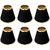Small Lamp Shades Clip on Bulb, Fabric Chandelier Shades Set of 6 Black ...