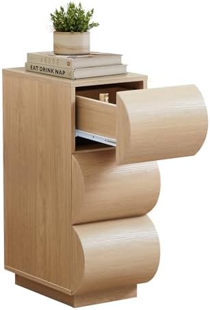 Amazon.com: affeivul Boho Nightstand with 3 Drawers, 7.9" Narrow Side ...