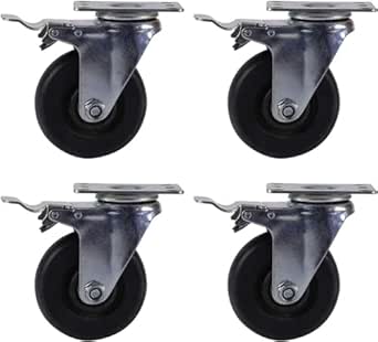 Heavy Duty Double Bearing Wheel Trolley Sturdy Universal Wheels Black ...