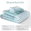 Amazon.com: Cottolester Aqua Quilt Set Queen Size Boho Striped ...