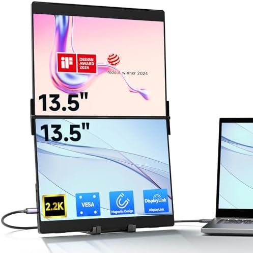 Amazon.com: JSAUX FlipGo 13.5" 2.2K Dual Touchscreen Portable Monitor ...