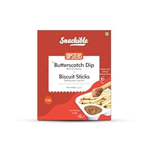 Snackible Butterscotch Dip with Biscuit Sticks - 30gm (Pack of 5 ...