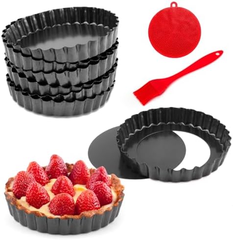 Amazon.com: Meichu Mini Tart Pans Removable Bottom Pie Pans Mini Quiche ...