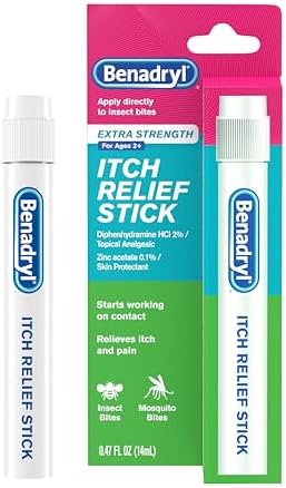Amazon.com: Benadryl Itch Relief Stick Extra Strength, Rashes, Insect ...