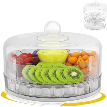 Amazon.com: Noamus Rotating Snack Serving Tray with Lid, 11" Plastic ...