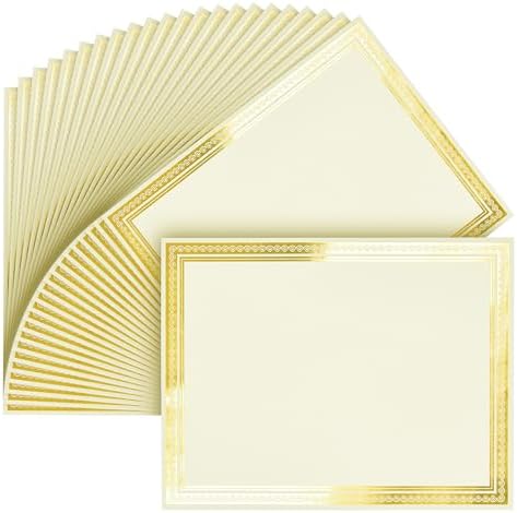 50 Sheets Gold Foil Award Certificate Paper 8.5 x 11 for Printing ...