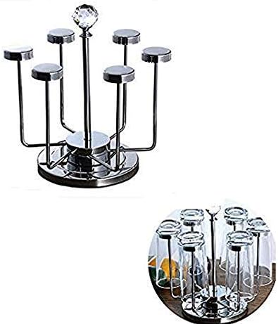Rotating Cup Mug Glass Holder Rack Stainless Steel 6 Cups Drying Rack ...