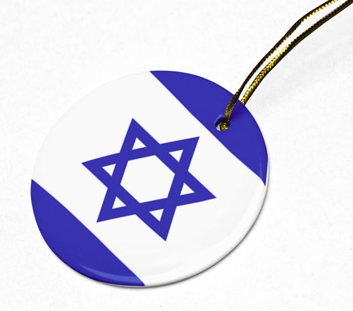 Amazon.com: Israel Flag Ceramic Ornament Double Sided, Israel Decor 2. ...