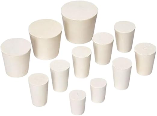 22Pcs Solid Rubber Stoppers，Lab Plug 000#-8# Sizes Tapered Lab Rubber ...