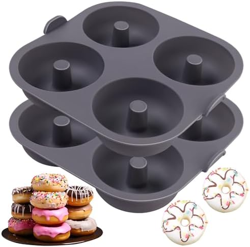 Amazon.com: 6pcs donut pan for baking,Silicone Donut Molds,Brown Baking ...
