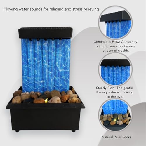 Water Fountains Indoor, Lighted Waterfall Tabletop Fountain, Waterfall ...