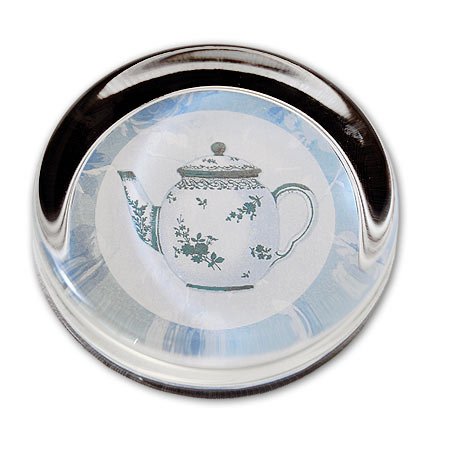 Teapot - Small Round Glass Paperweight : Amazon.in