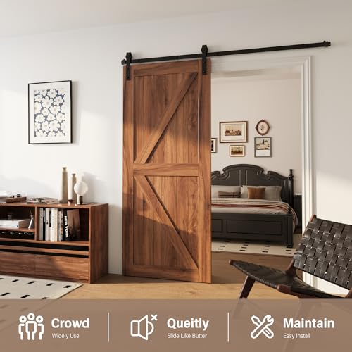 WINSOON 9FT/274cm Sliding Door Track Heavy Duty Barn Door Sliding Kit ...