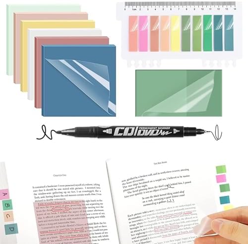 Transparent Sticky Notes,ONEDONE 700 Sheets Clear Sticky Notes Tabs for ...