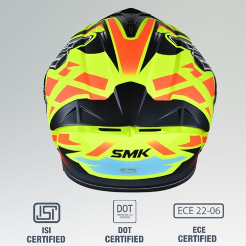 SMK Typhoon Motorhead ISI ECE & DOT Certified Full Face Dual Visor ...