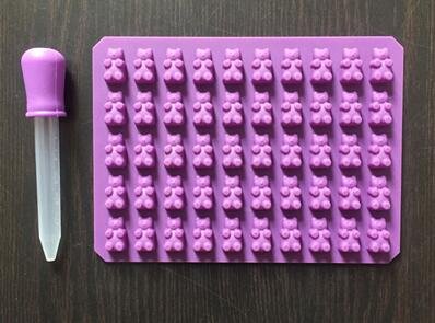 50 Cavity Gummy Bears Candy Chocolate Silicone Mold Ice Cube Tray ...