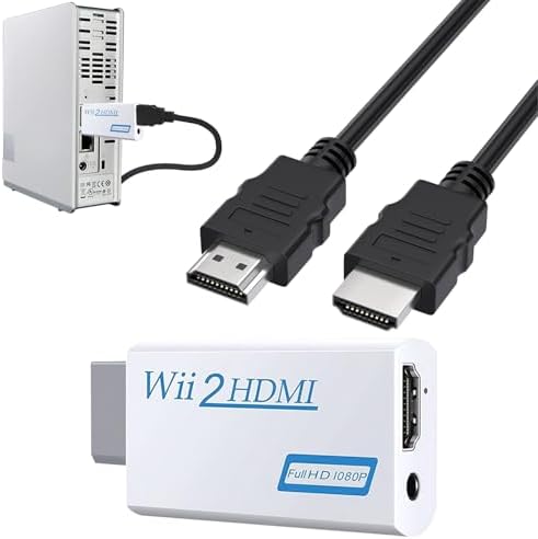 Wii to HDMI Adapter, Wii Cable to TV, Wii to HDMI Converter with 1m ...