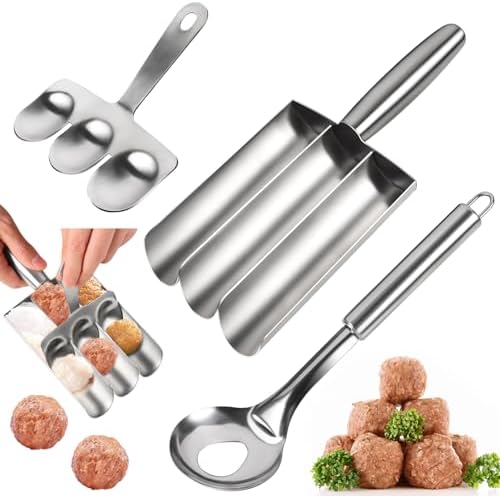Amazon.com: 3 PCS Meatball Maker Set, Stainless Steel Meatball Scoop ...