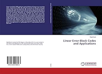 Linear Error-Block Codes and Applications : Rabi Dariti, Rabi Dariti ...