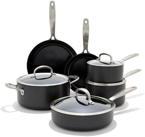 Amazon.com: OXO Softworks 13 Piece Cookware Pots and Pans Set, 3 ...
