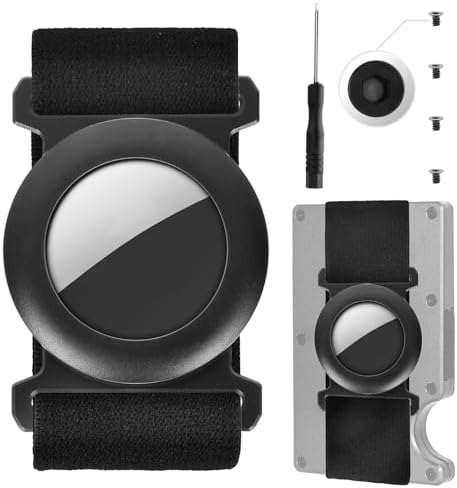 Amazon.com: AirTag Holder for Slim Wallet, Metal Wallet Rotating ...