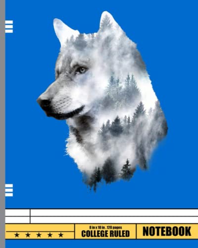『Double exposure wolf wolves lover Notebook: Wolf Composition Notebook ...