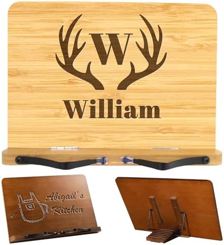 Amazon.com : Personalized Book Stand for Reading, Custom Bamboo ...