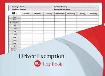 Driver Exemption Log Book: Driver's Daily Log Book For Short-Haul Operations | Notebook For ...