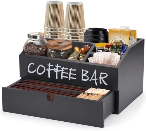 Amazon.com: Coffee Bar Organizer for Countertop with drawer - Coffee ...