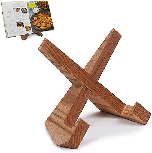 Cookbook Stand, SUCCEASY Recipe Book Stand for Kitchen, Wooden Foldable ...