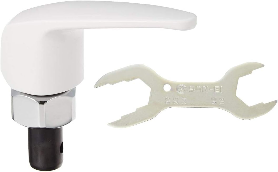 Amazon | SANEI シングルレバー単水栓上部 ホワイト PR-171-13 & 水栓スパナ PR3350 | 屋外水栓
