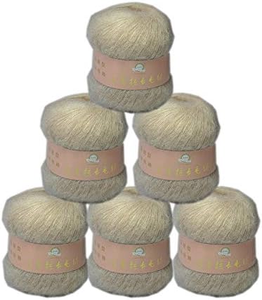 Amazon.com: 6 Skein Angola Mohair Yarn,Long-haired Angora Wool Cashmere ...