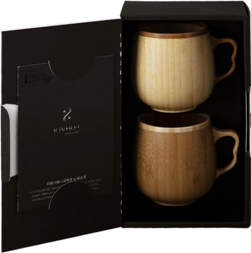 Amazon.co.jp: RIVERET リヴェレット カフェオレ マグカップ 350ml ペア セット 竹製 食洗機対応 ホワイト/ブラウン RV-205WB : ホーム＆キッチン