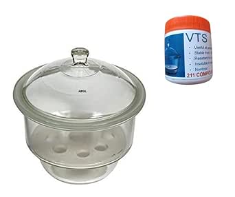 ABG GLASS DESICCATOR WITH COVER KNOB & PORCELAIN PLATE WITH VACUUM ...
