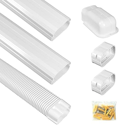 Wintcomfort 4" 9Ft Decorative Line Set Cover Kit for Ductless Mini ...
