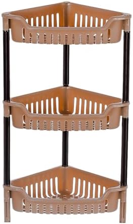 Kuber Industries Plastic 3-Tier Triangle Storage Rack Shelf for Kitchen ...