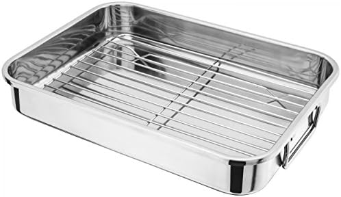 KitchenCraft Roasting Tin with Rack, Stainless Steel Roasting Tin ...