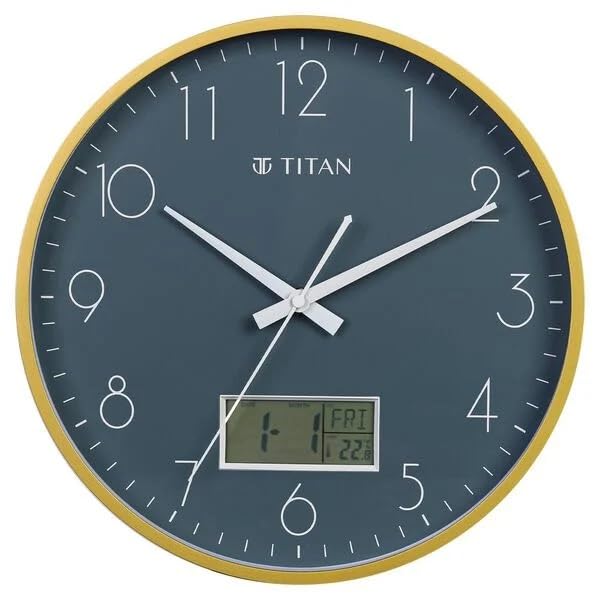Buy Titan Contemporary Ana-Digi Wall Clock with Thermometer W0100PC02 ...